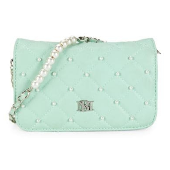 Badgley Mischka | Bags | Quilted Pearl Embellished Mint Colored Badgley ...